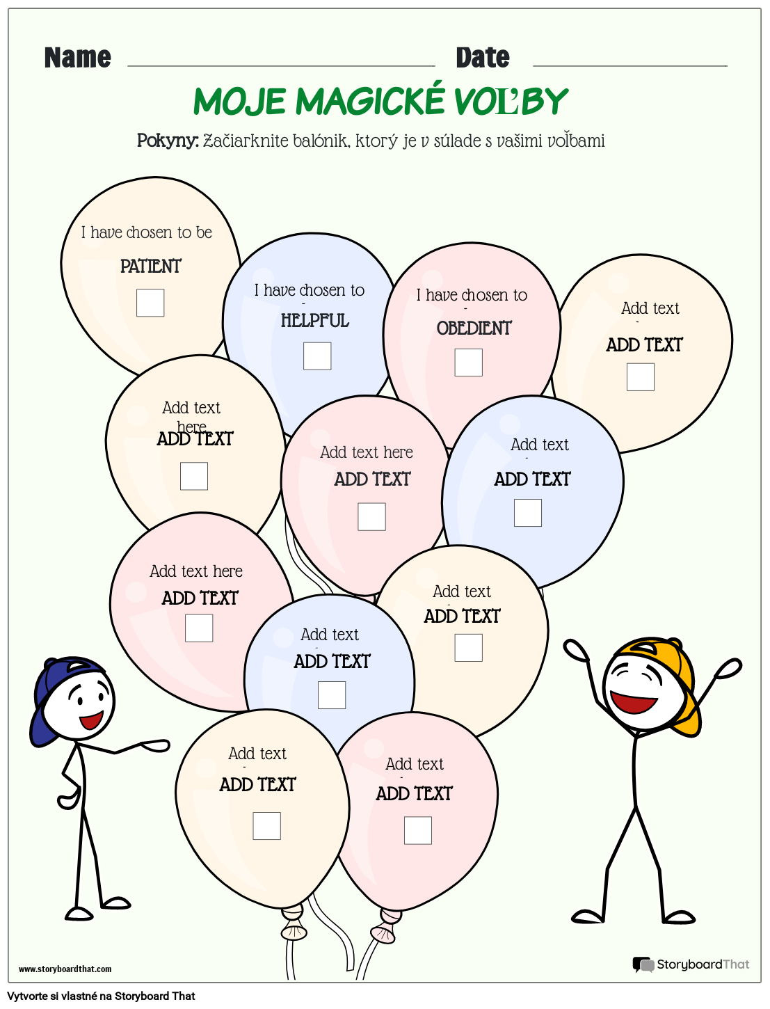 Moje magické voľby Storyboard por sk-examples