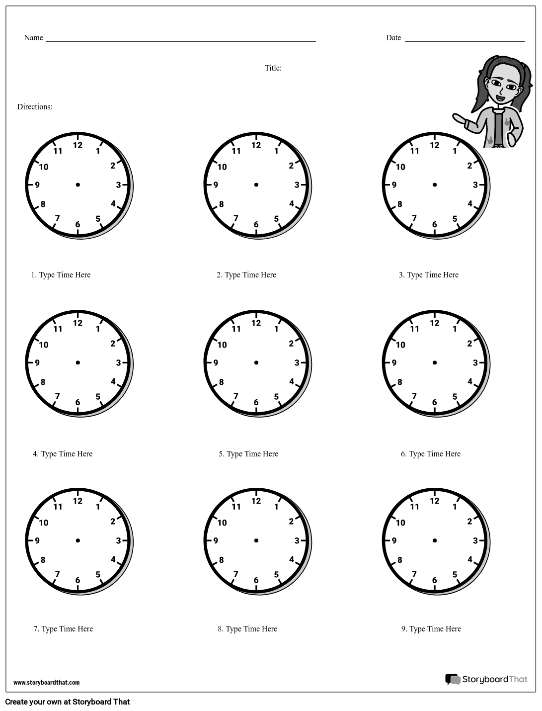 Nakreslite Ručičky na Hodiny Storyboard par sk-examples