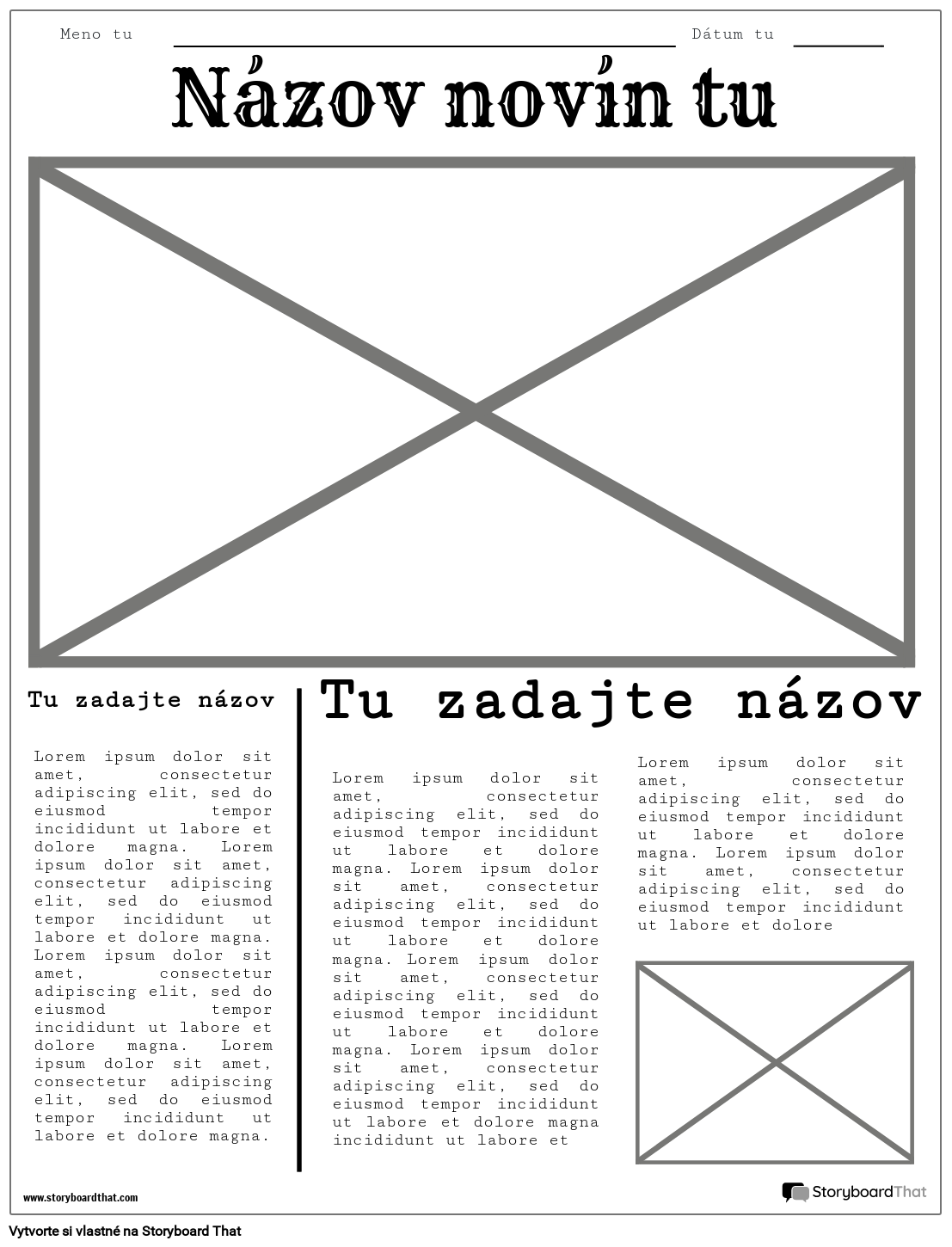 Nová Šablóna Novín Vytvorenia Stránky 2 Storyboard