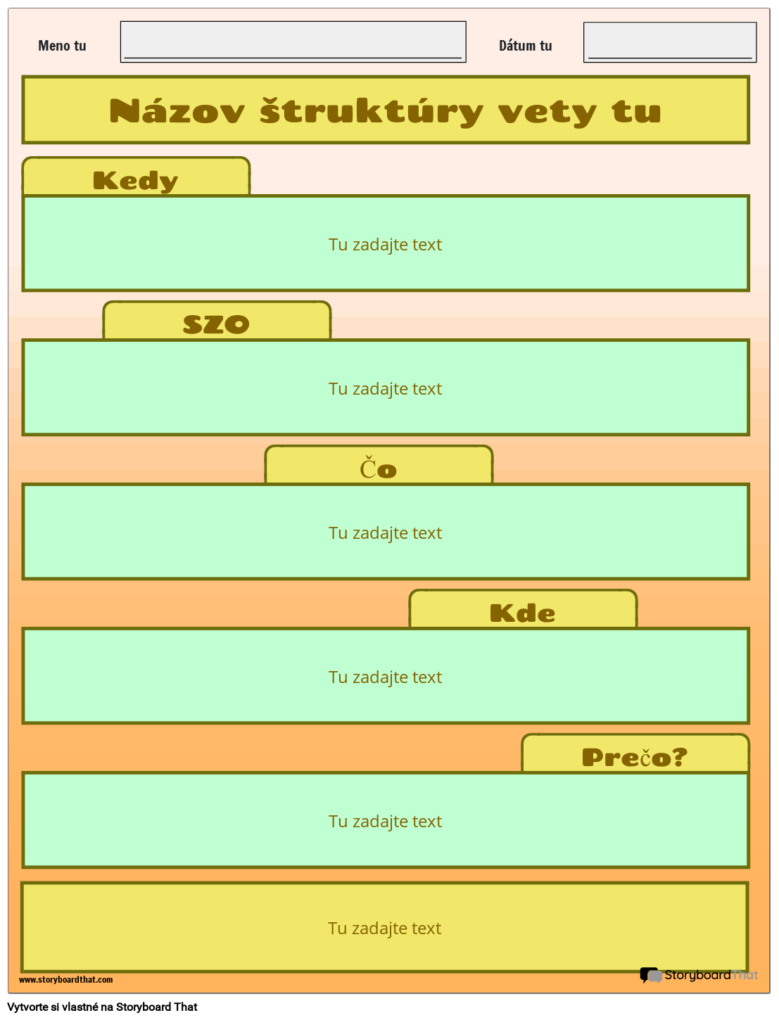 Nová Šablóna Štruktúry Viet na Stránke 1 Storyboard