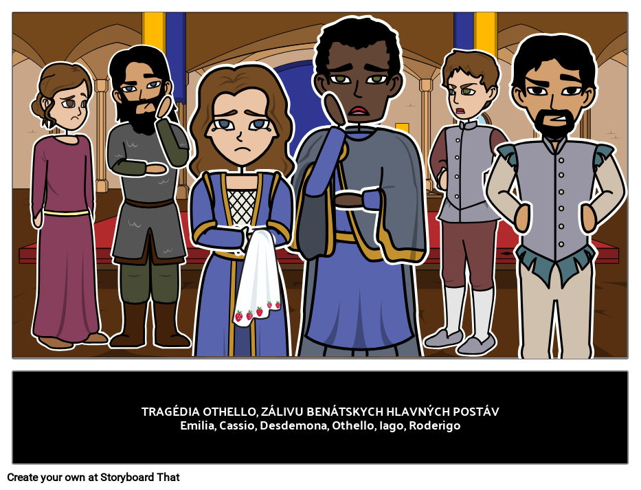 Othello Hlavné Postavy Storyboard por sk-examples