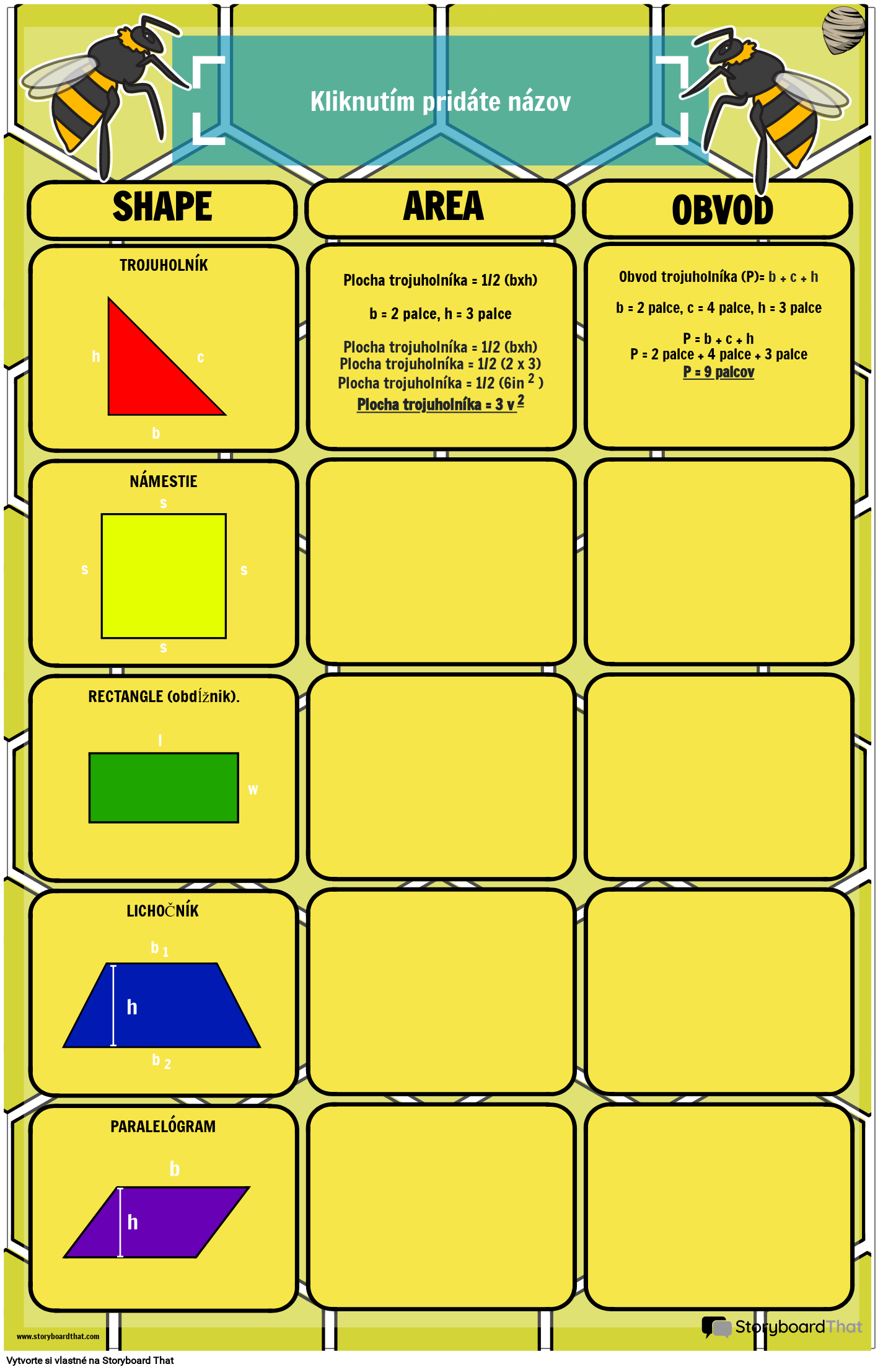 Plošný a Obvodový Plagát s Motívom Včiel Storyboard