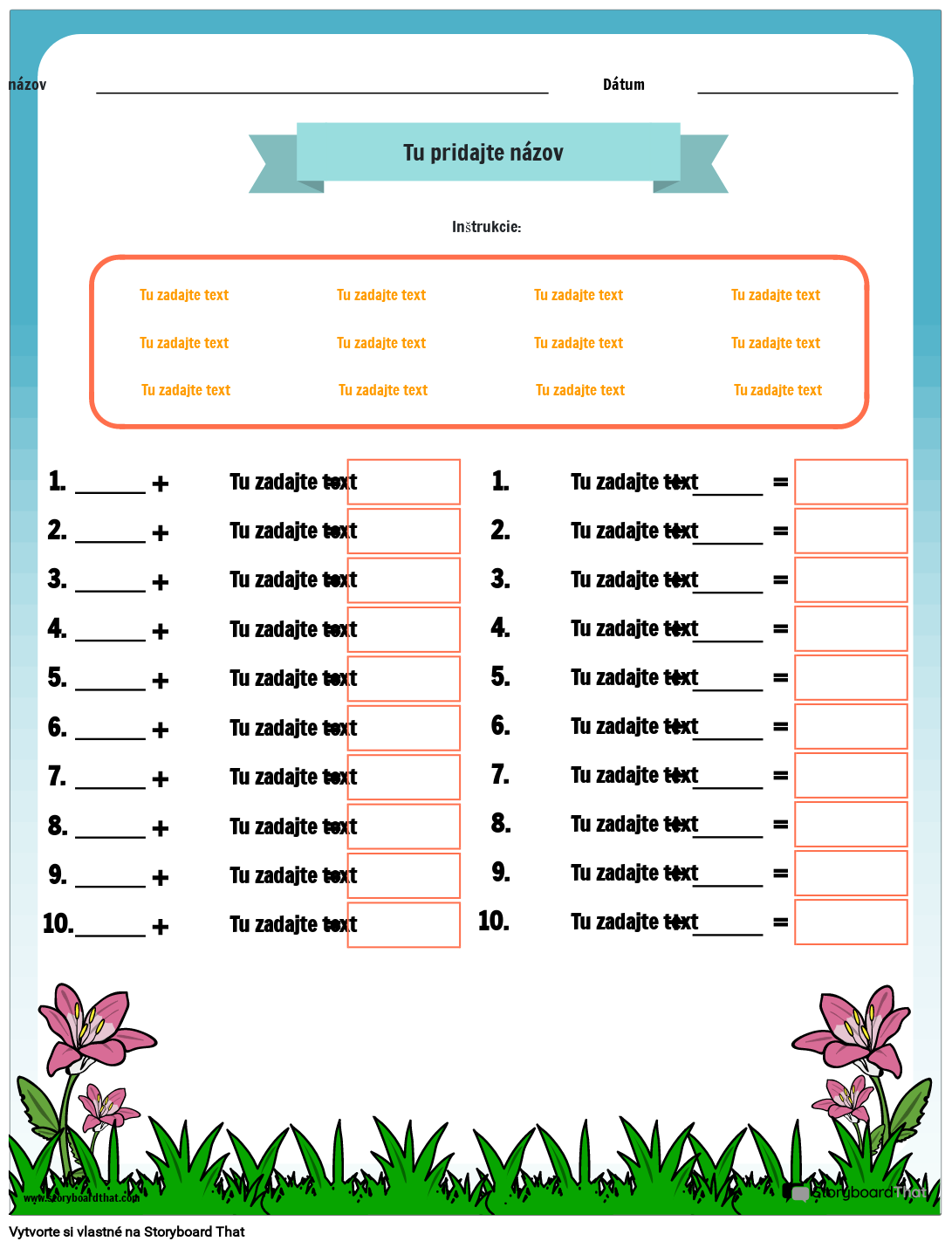 Pracovné listy na identifikáciu predpôn a prípon