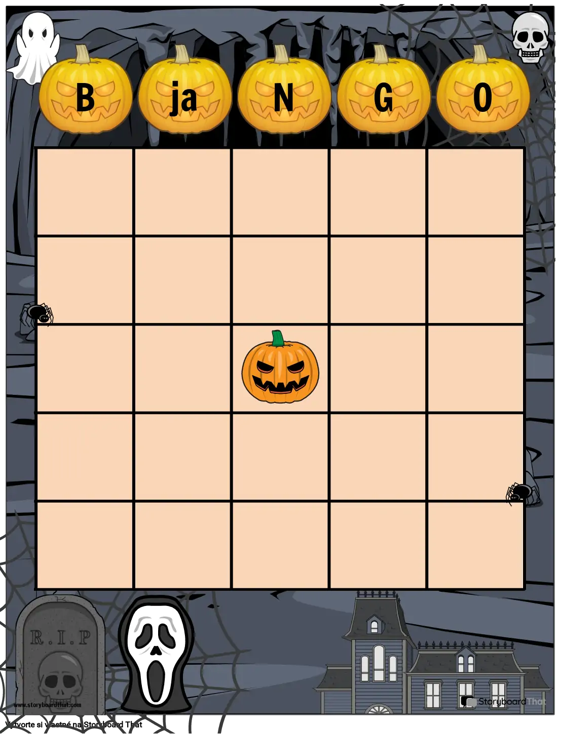 Šablóna Karty Halloween Bingo Storyboard par sk-examples