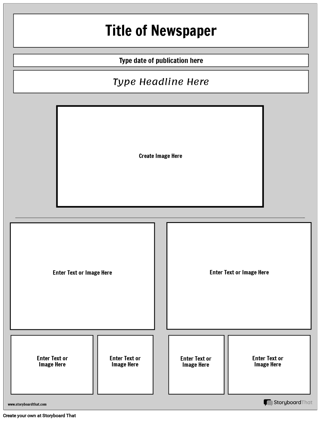 Šablóna Titulnej Strany Novín Storyboard od sk-examples