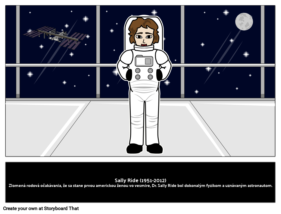 Sally Ride: Prvá žena v USA vo vesmíre Storyboard