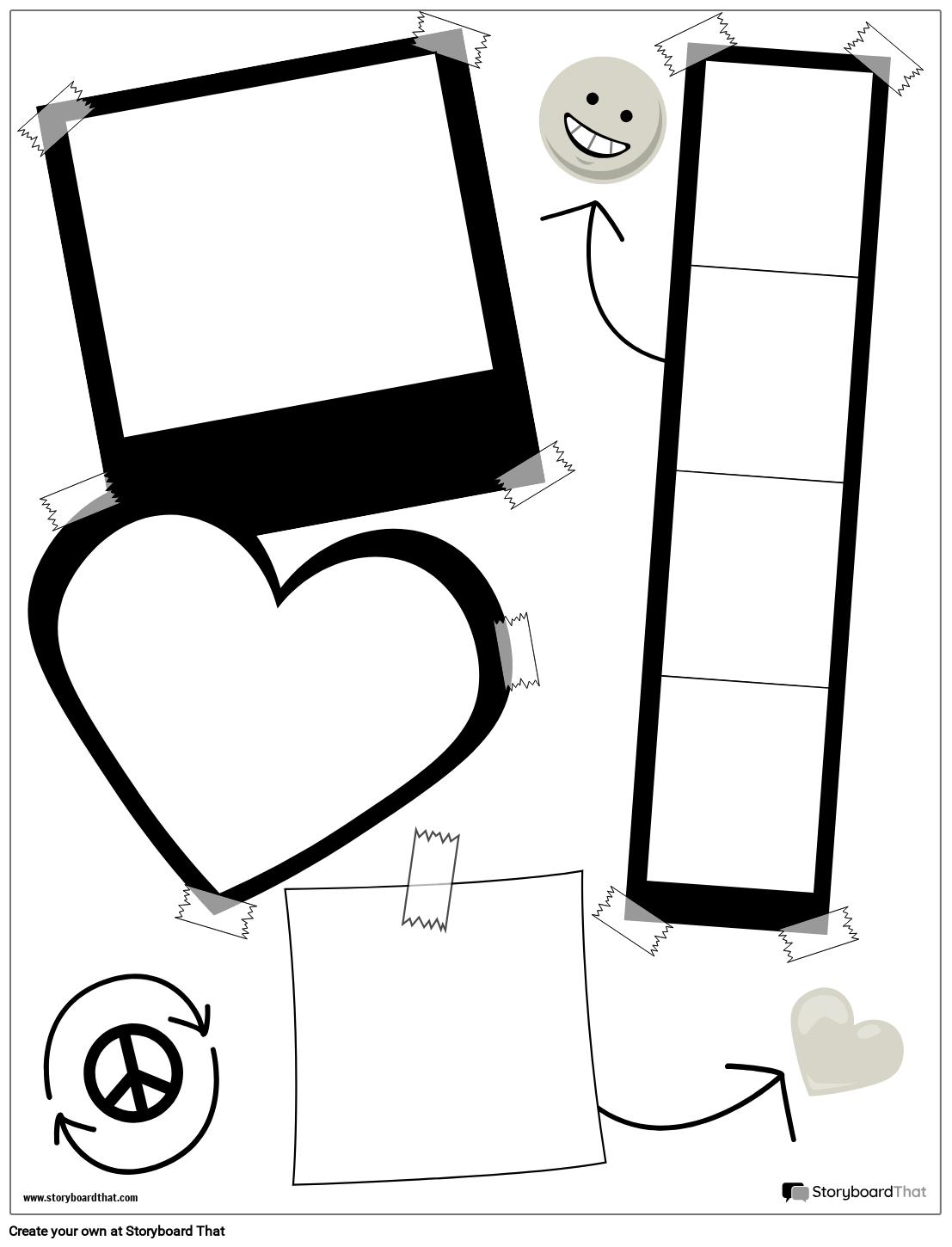 Scrapbook Portrait BW 2 Storyboard por sk-examples