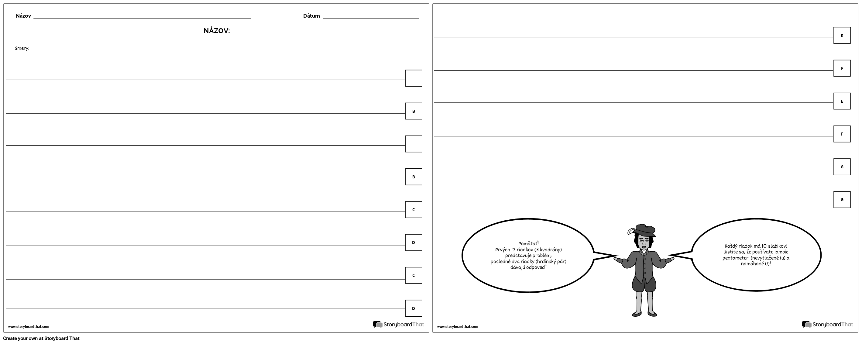 Spenserian Sonnet Storyboard by sk-examples