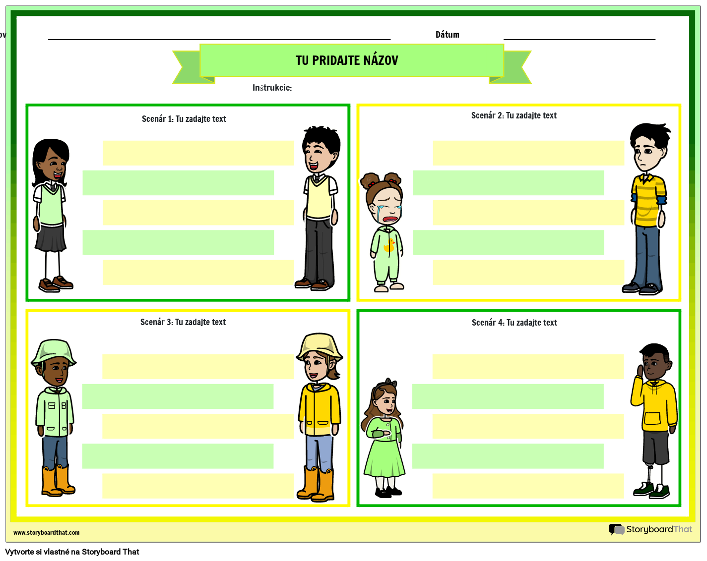 Vytváranie Dialógov na Pracovnom Hárku Rôznych Scenárov