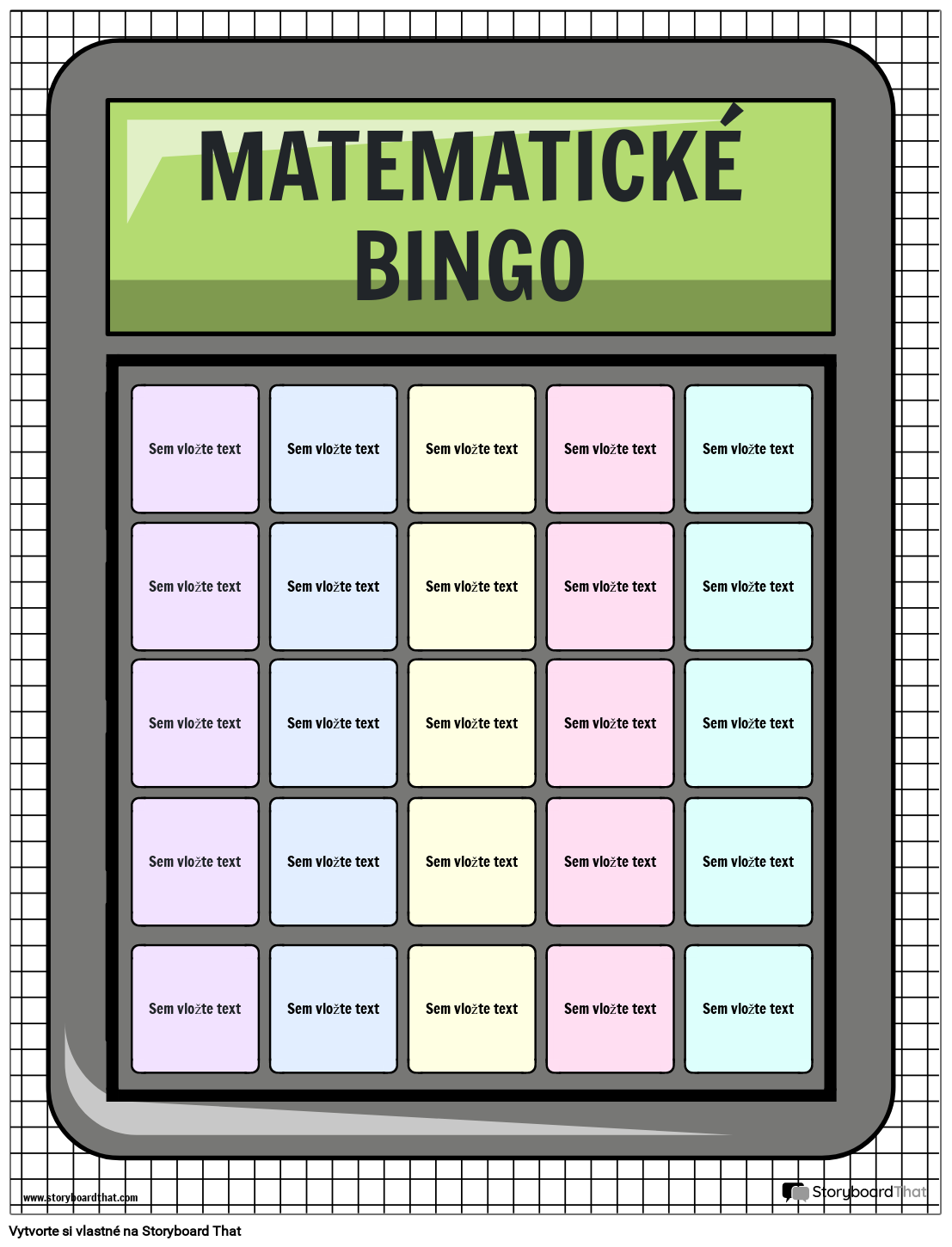 Zábavné Matematické Bingo Storyboard by sk-examples