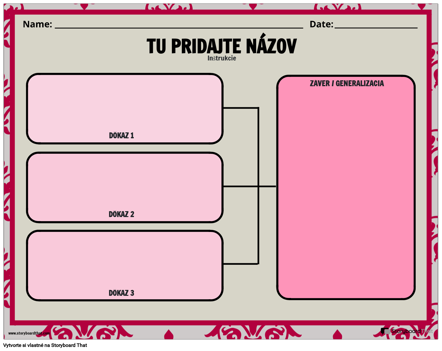 Záver na základe pracovného listu Evidences Storyboard