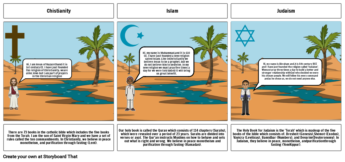 3 monotheistic religions Storyboard por skeal