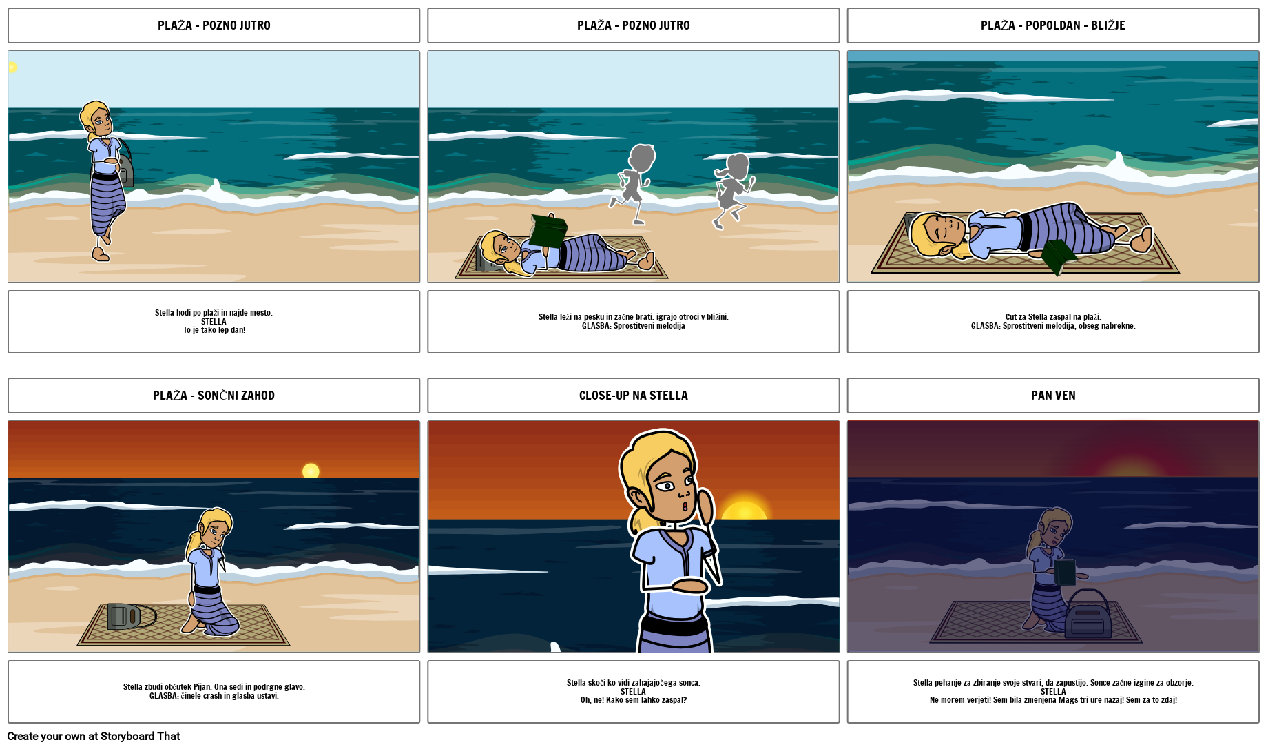 Beach Scene Storyboard par sl-examples