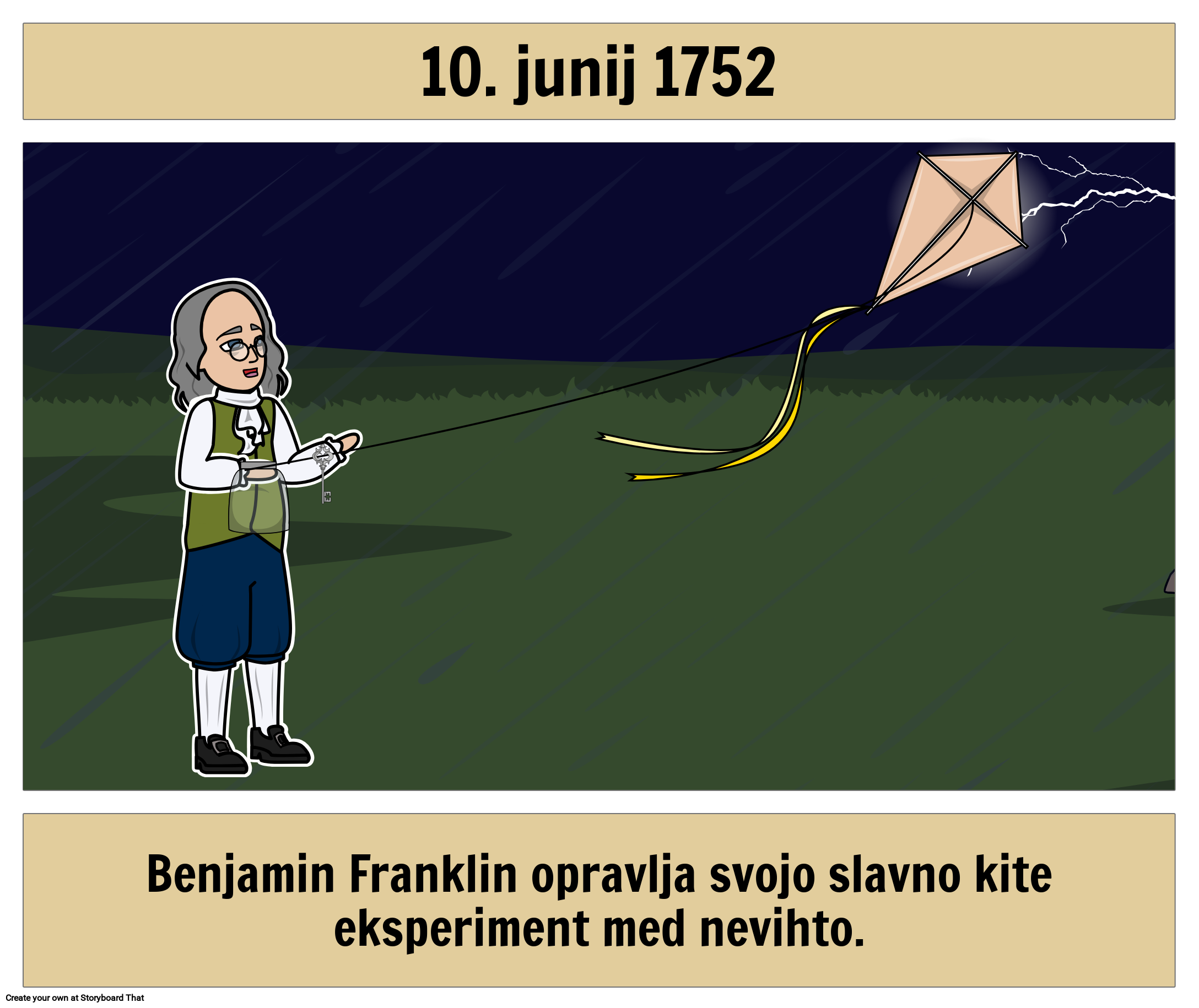 Benjamin Franklin Flies Kite Storyboard por sl-examples