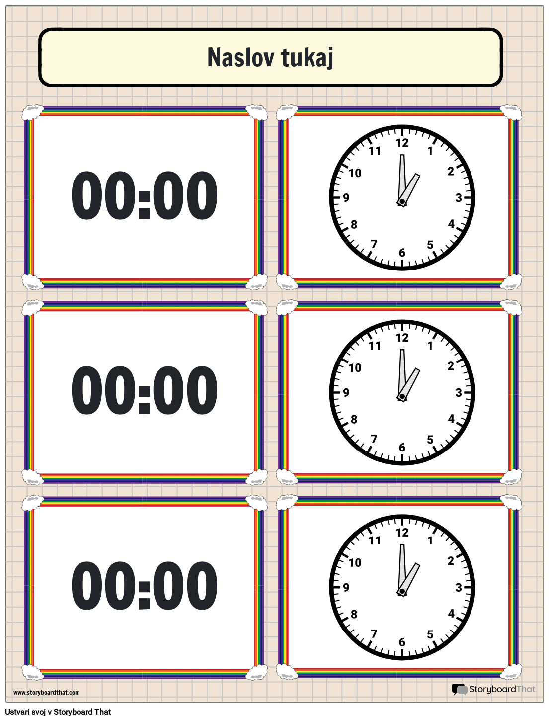 Igra s Kartami Telling Time, ki jo je Mogoče Urejati