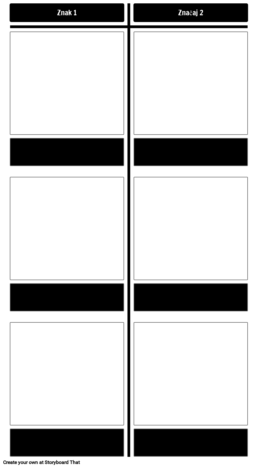 Karakter Primerjava - T-Graf Storyboard par sl-examples