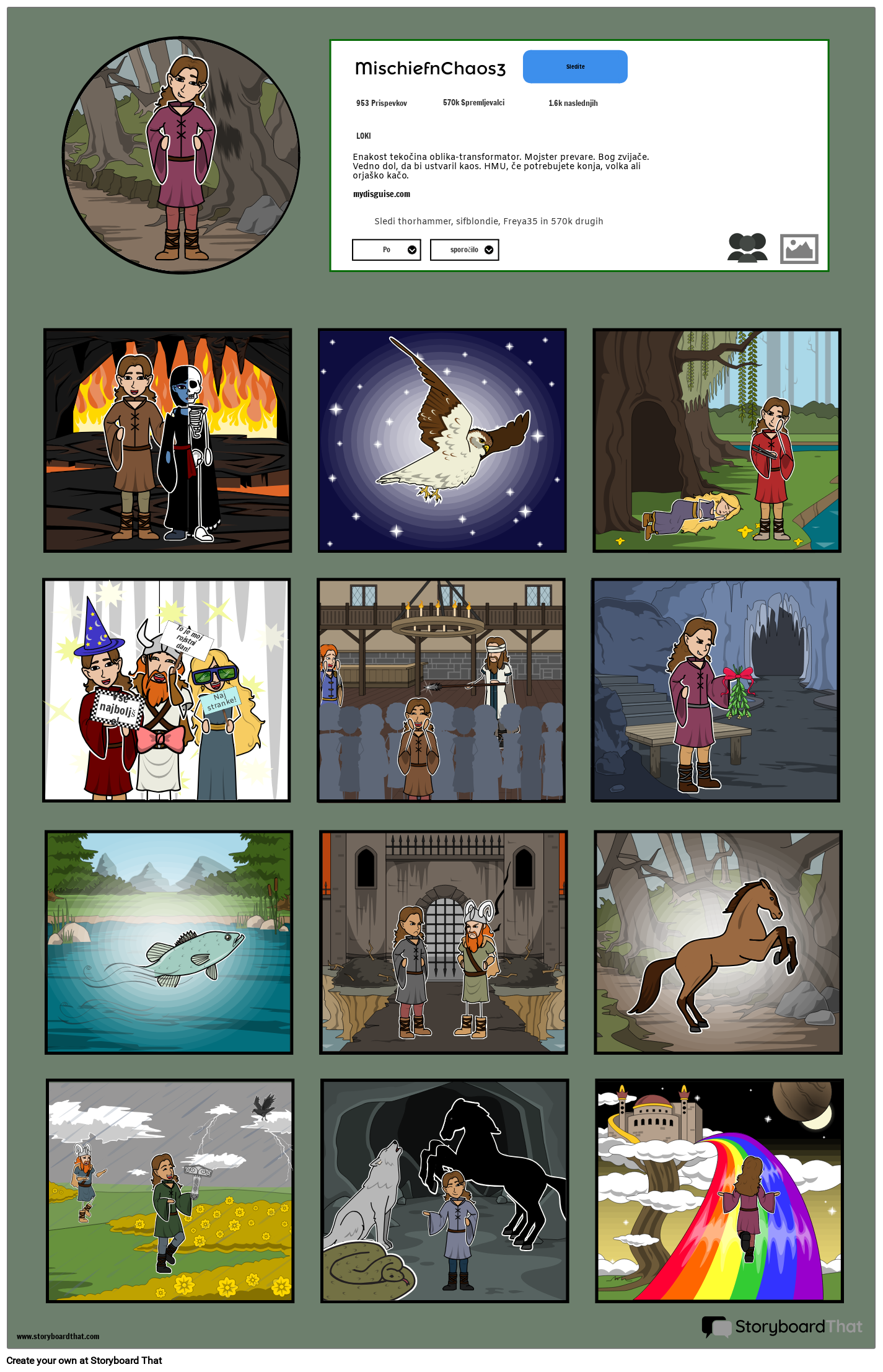 Norse Mythology Social Media Storyboard by sl-examples