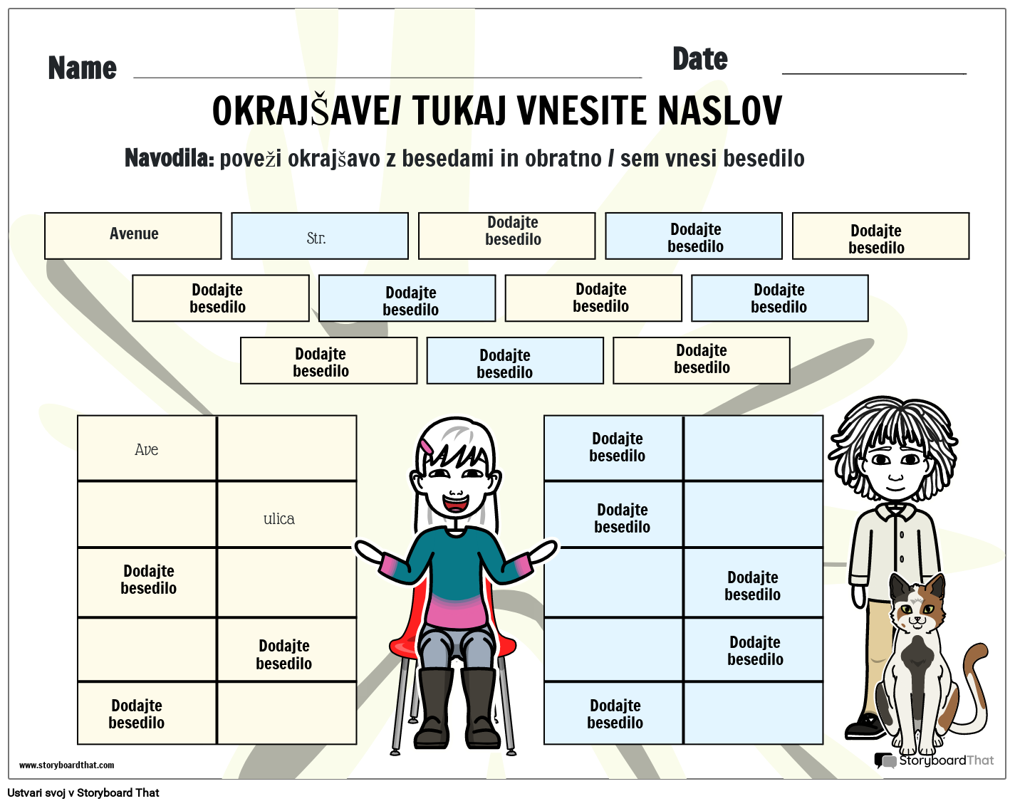 Okrajšava Match Interactive Storyboard par sl-examples