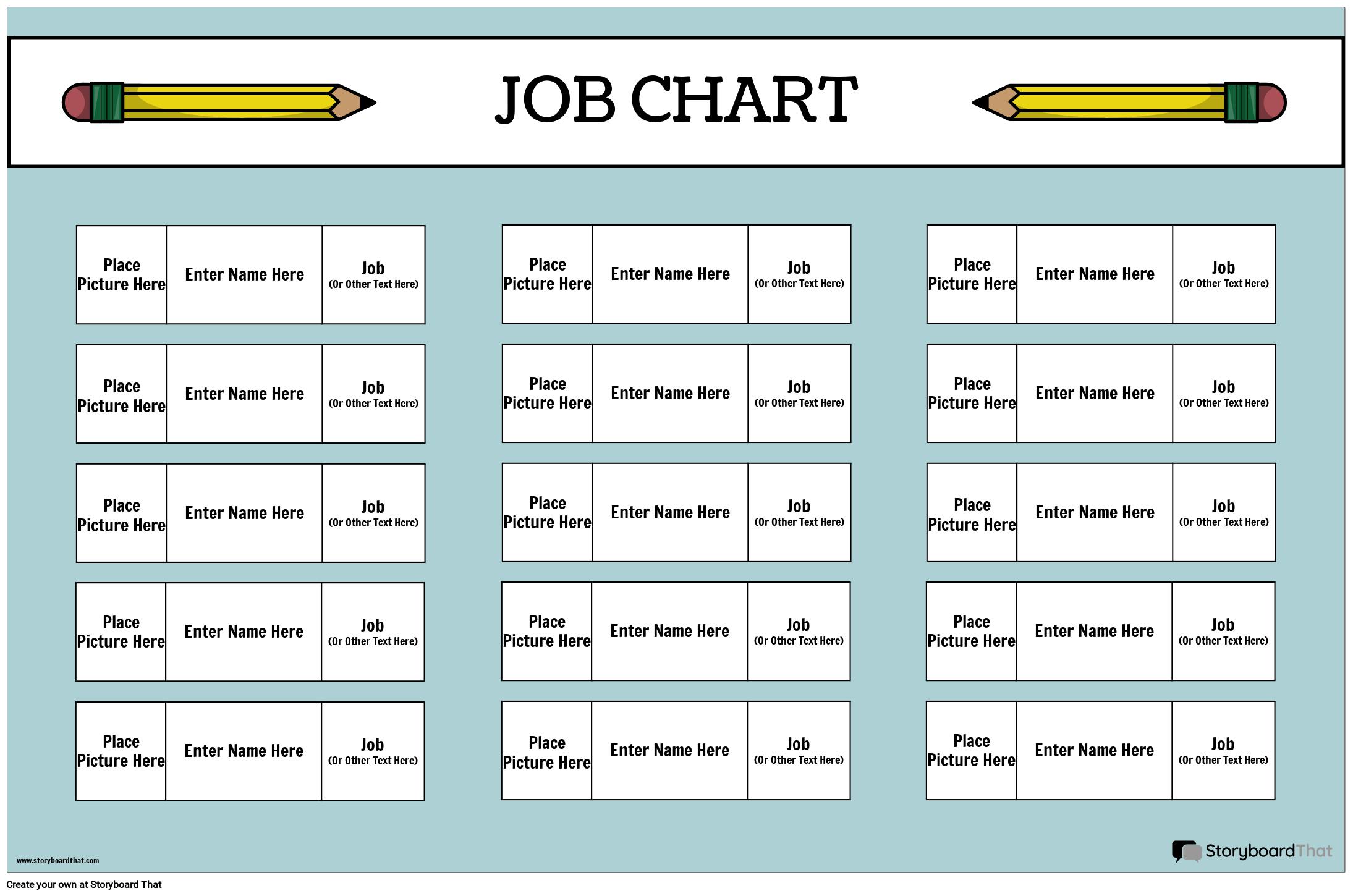 Plakat Zaposlitvene Karte Storyboard por sl-examples