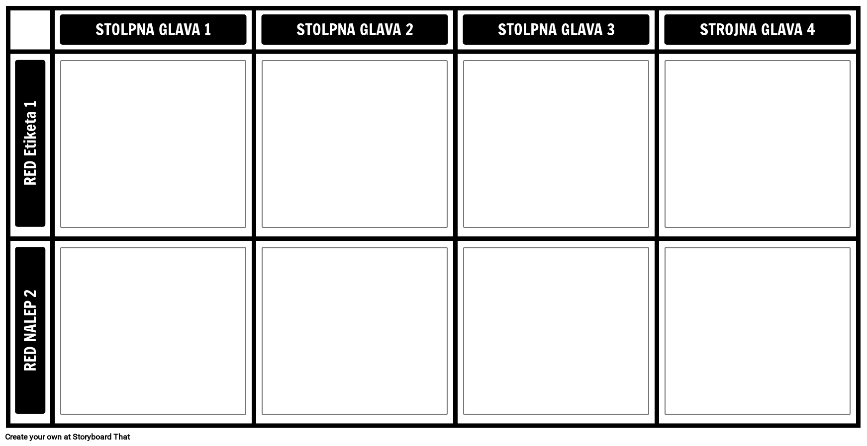 Prazen 2x4 Grafikon Storyboard por sl-examples
