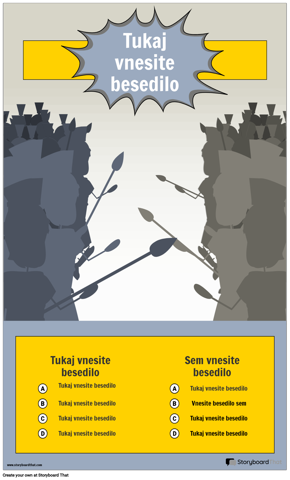 Predloga Battle Infographic Storyboard por sl-examples