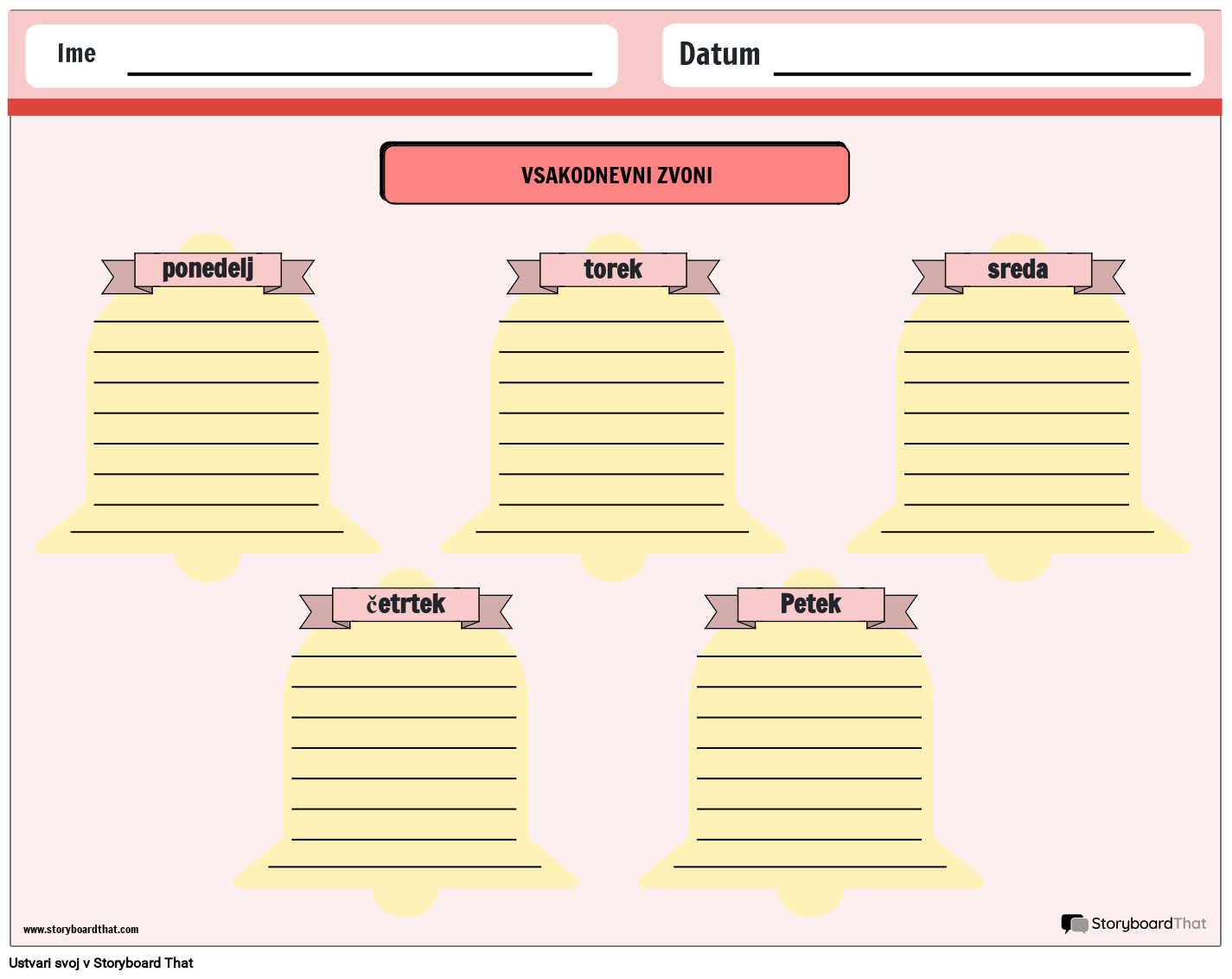 Predloga za Dnevne Zvonce Storyboard por sl-examples Predloga za Dnevne Zvonce Storyboard por sl-examples