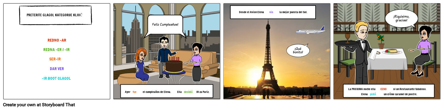 Preterite Story Storyboard por sl-examples