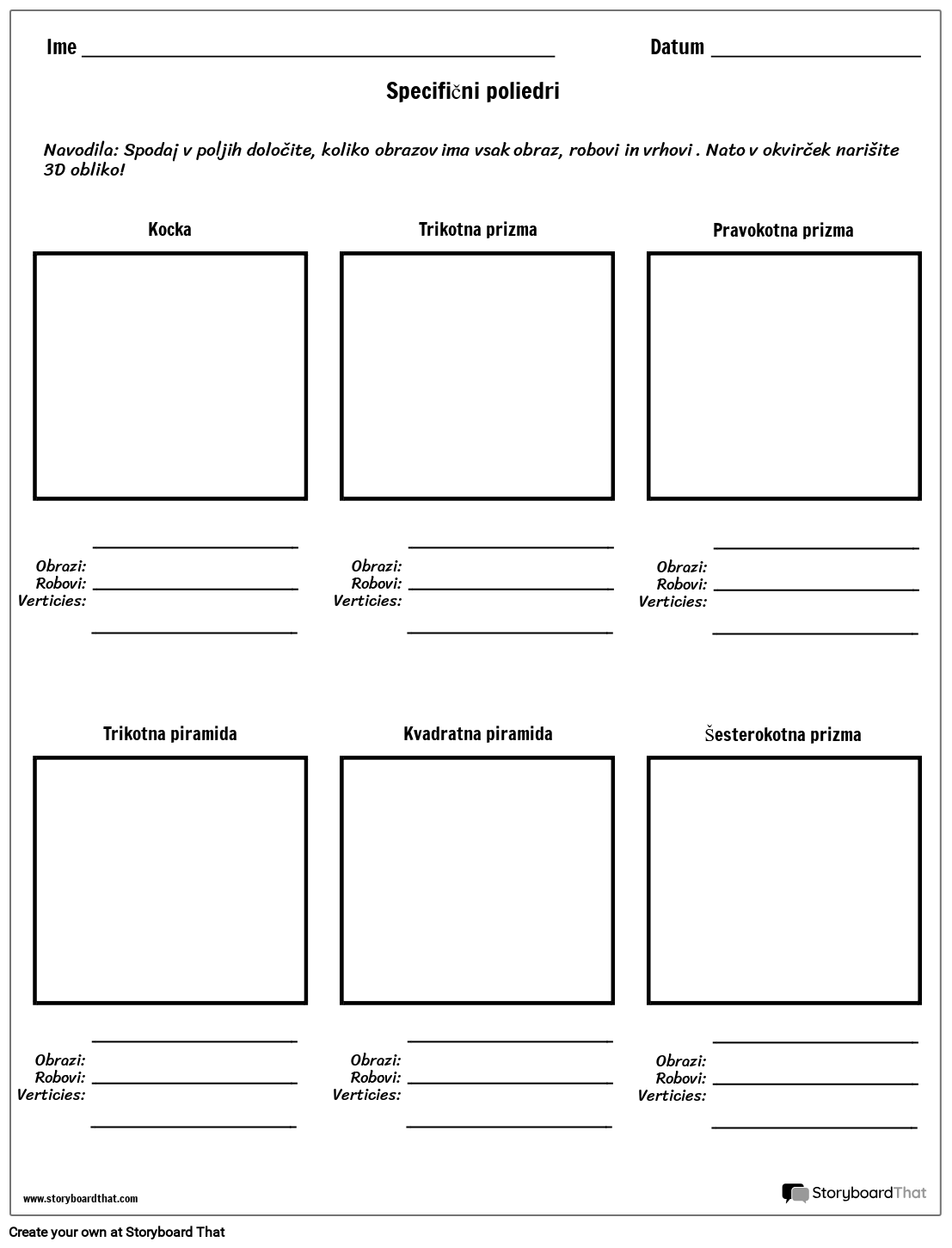 Risba Geometrijskih Trdnih Snovi Storyboard af sl-examples