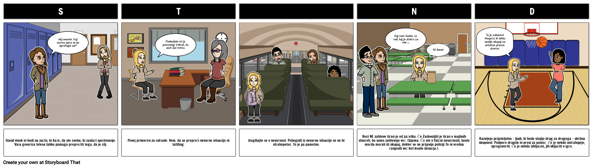 STAND Proti Ustrahovanje Storyboard par sl-examples