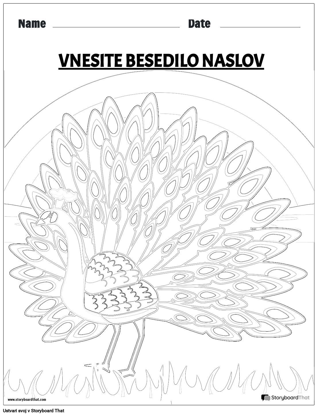 Stran za barvanje pava Storyboard par sl-examples Stran za barvanje pava Storyboard par sl-examples