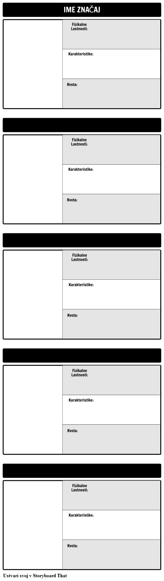 Tabela znakov Predloga 16x9 Snemalna Knjiga, ki sl-examples