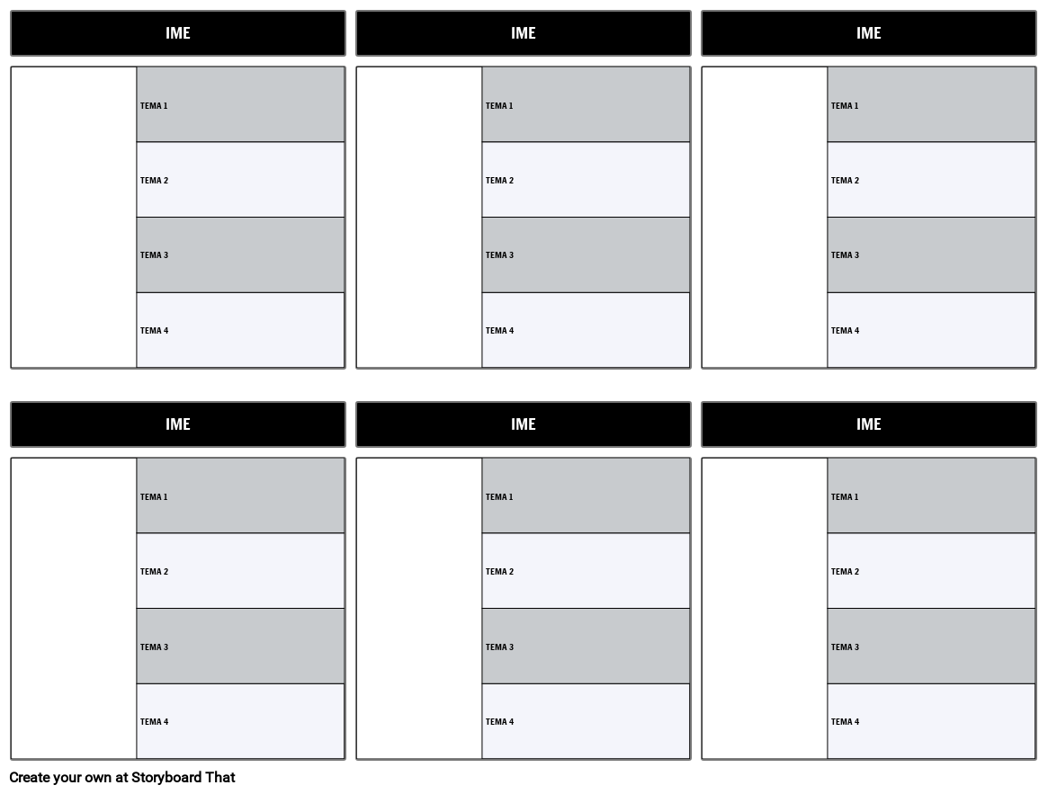 Tabela Znakov Predloga Blank Storyboard by sl-examples