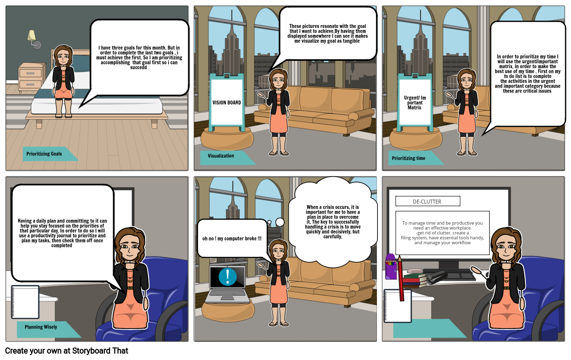 time Management Story board Storyboard by somaya54339