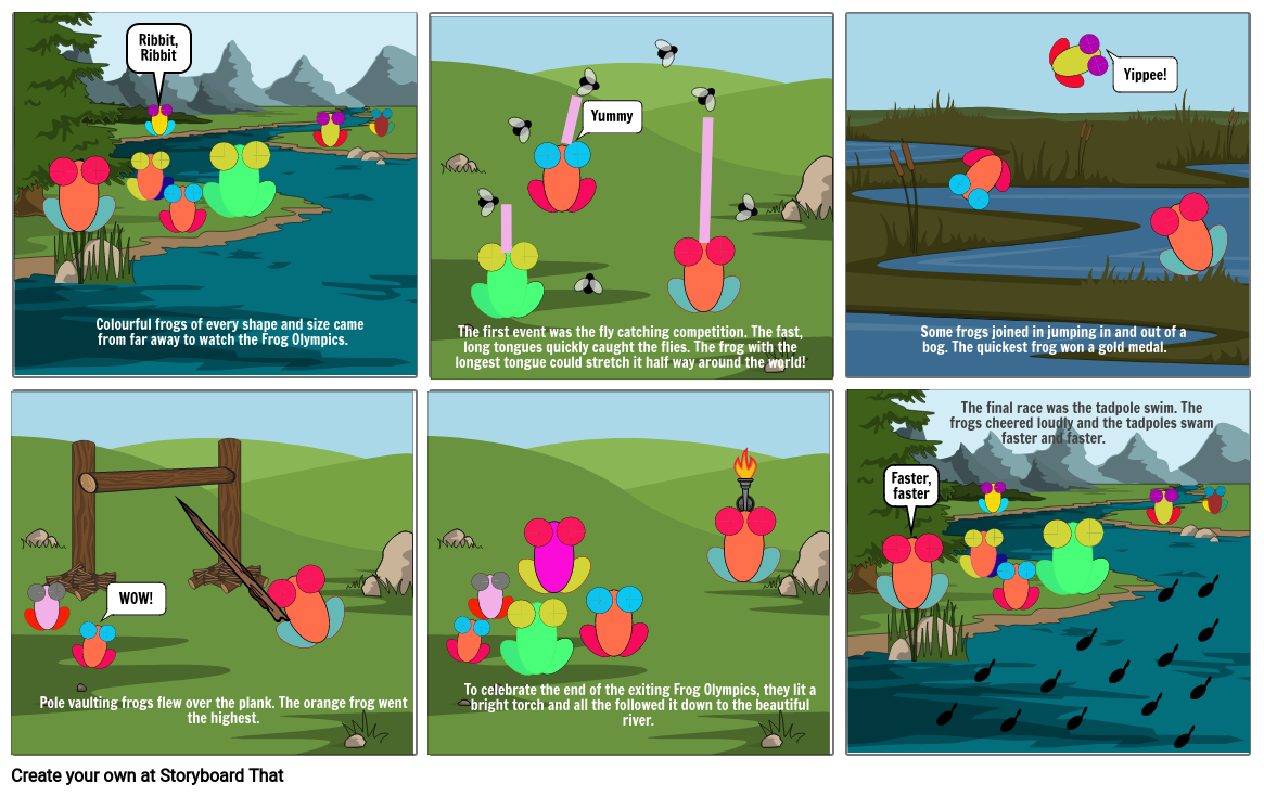 Frog Olympics Storyboard by southy