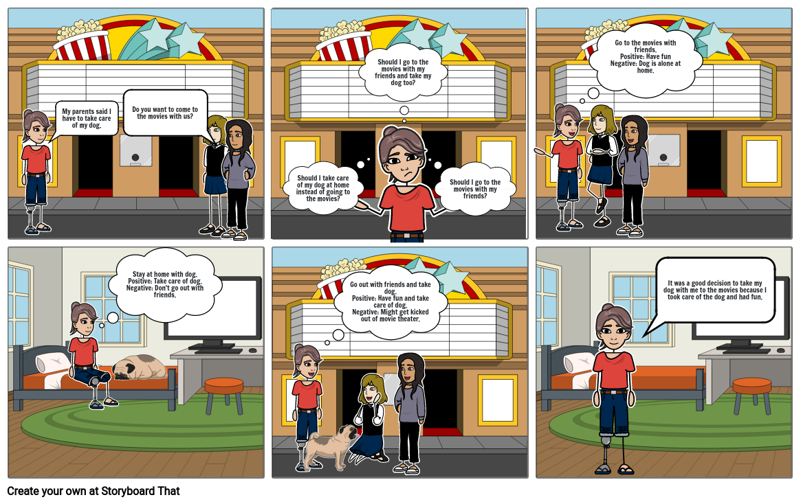 Health Comic Strip Decision Making Storyboard by spottamshetty