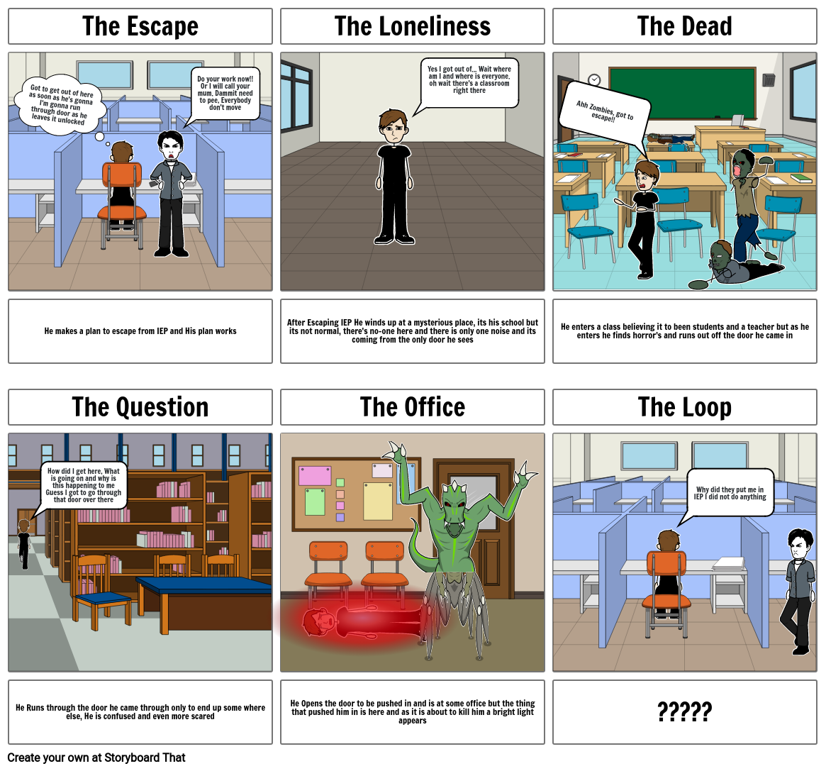 Escape from IEP Storyboard by sravaliaconnor19
