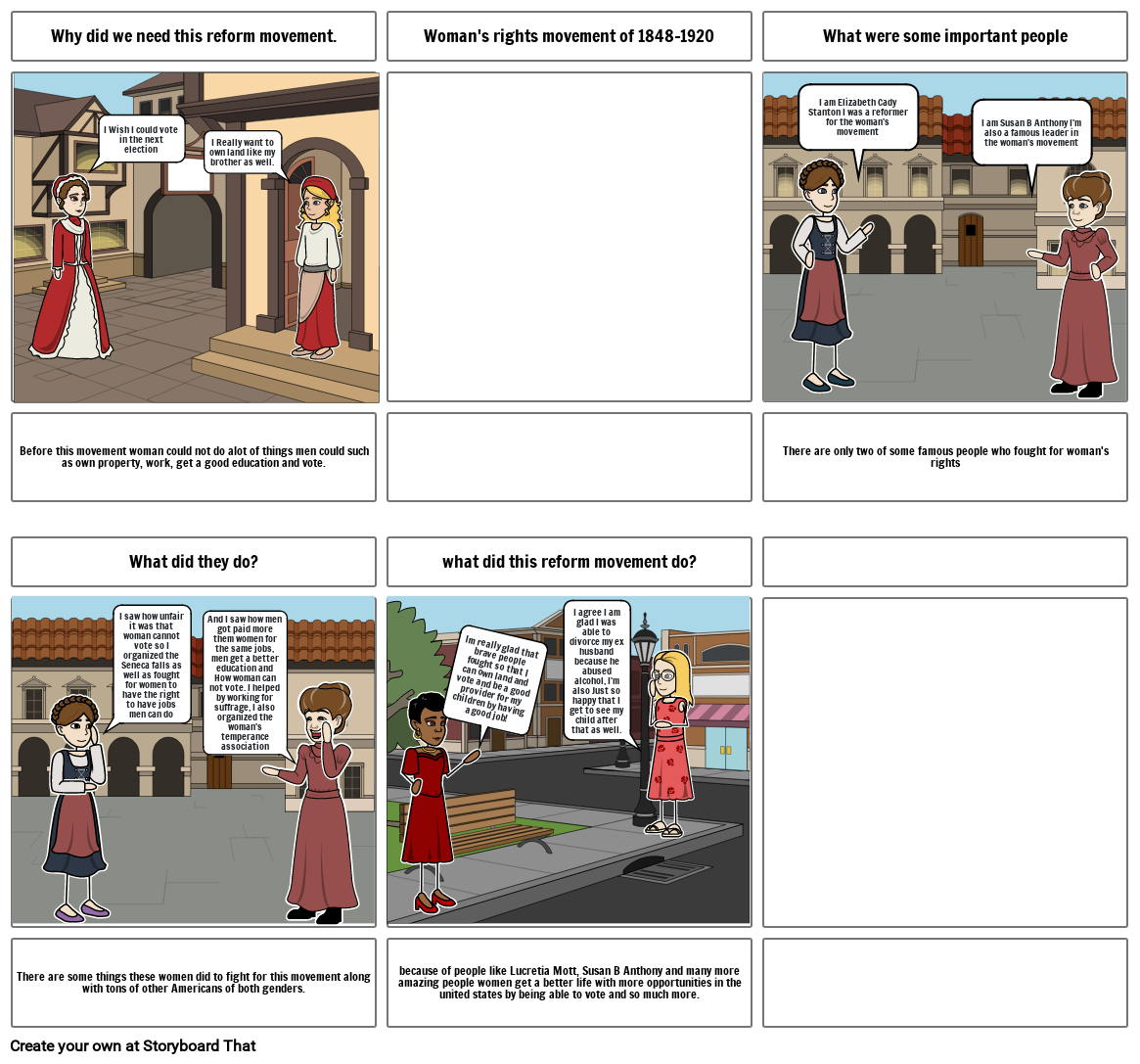 Woman's right movements of 1848-1920 Storyboard