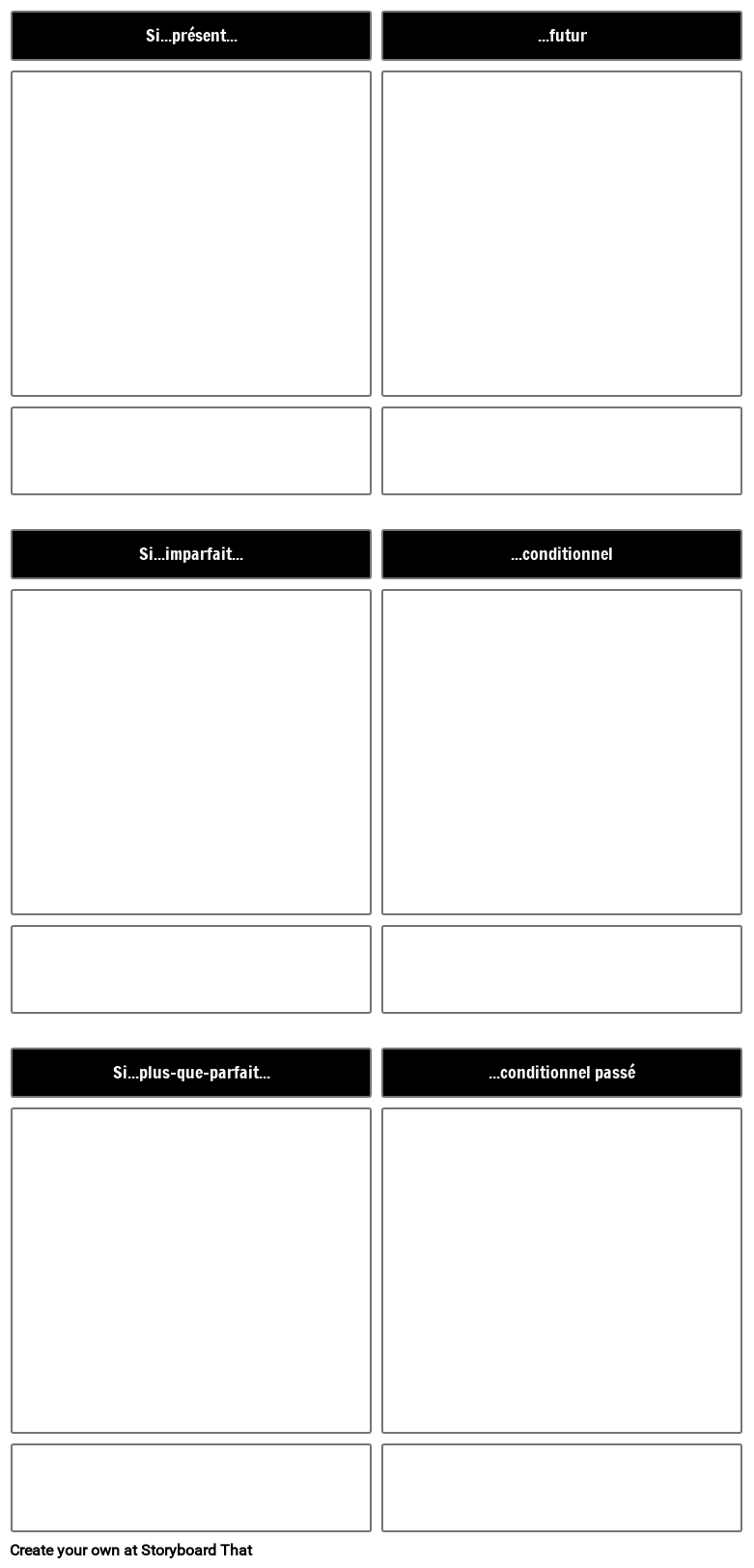 "Si" Constructions in French Template Storyboard