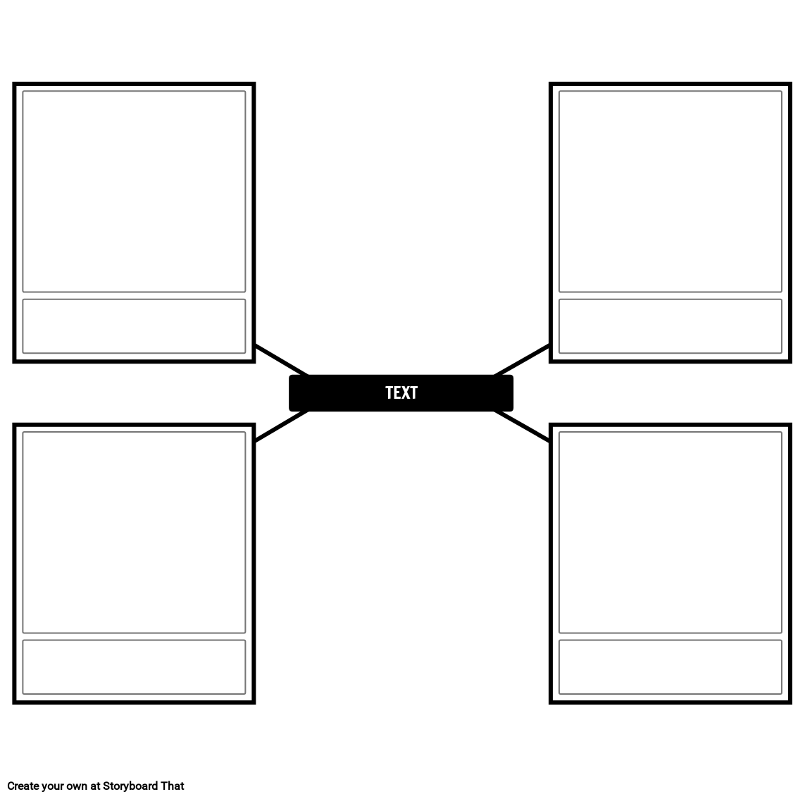 Spider Diagram Template with 4 Cells and Labels