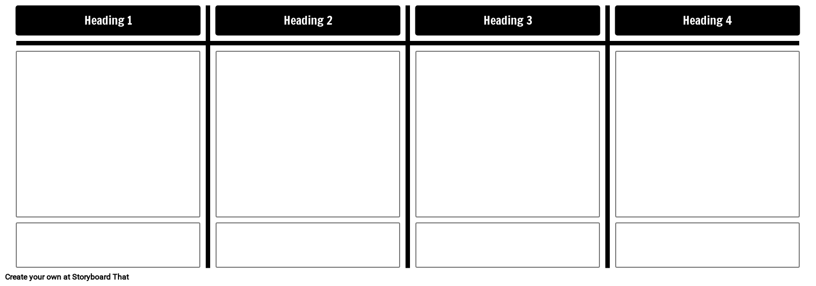 4 Column T Chart With Descriptions Storyboard Por Storyboard Templates