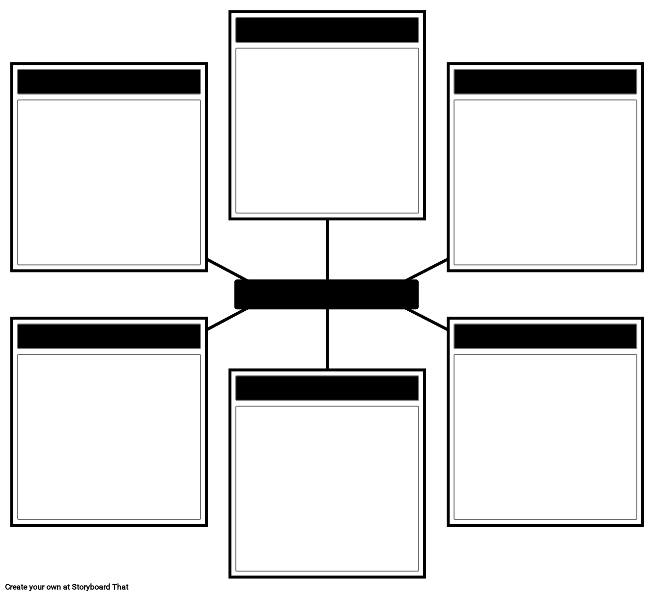 6 Cell Spider Map with Heading Storyboard by storyboard-templates
