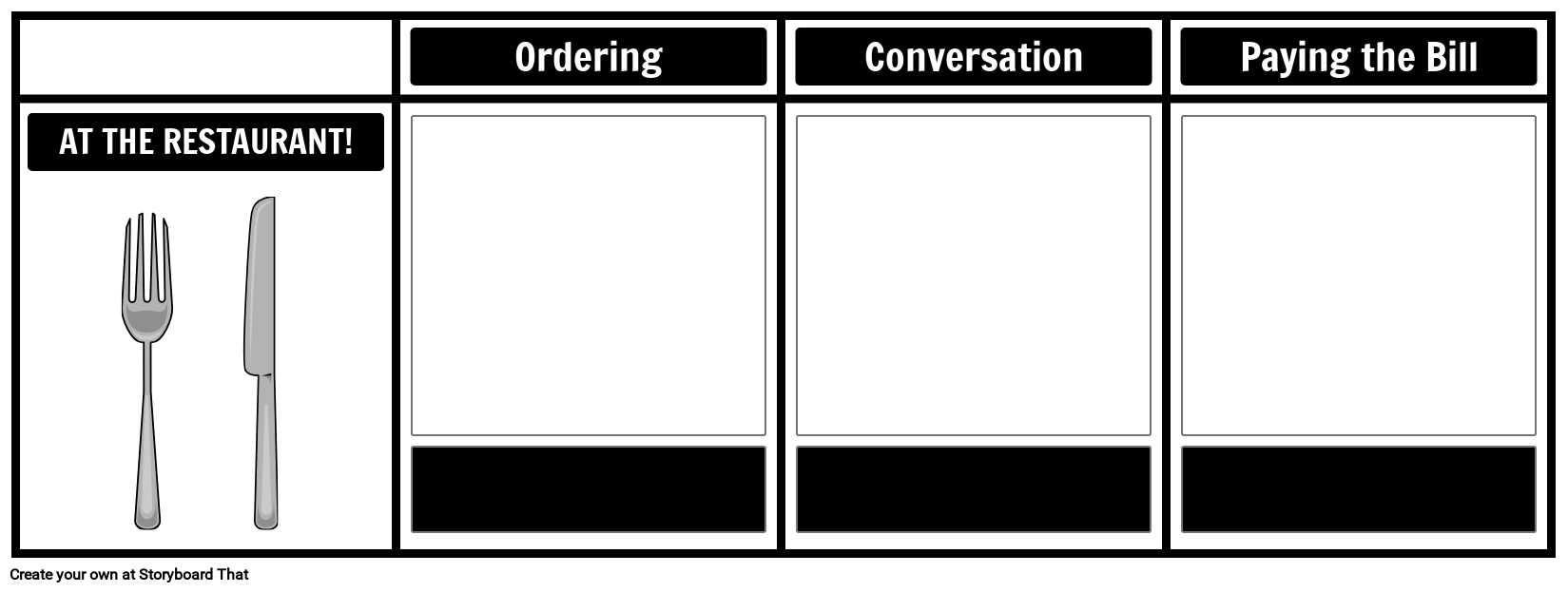 At the Restaurant Template Storyboard by storyboard-templates