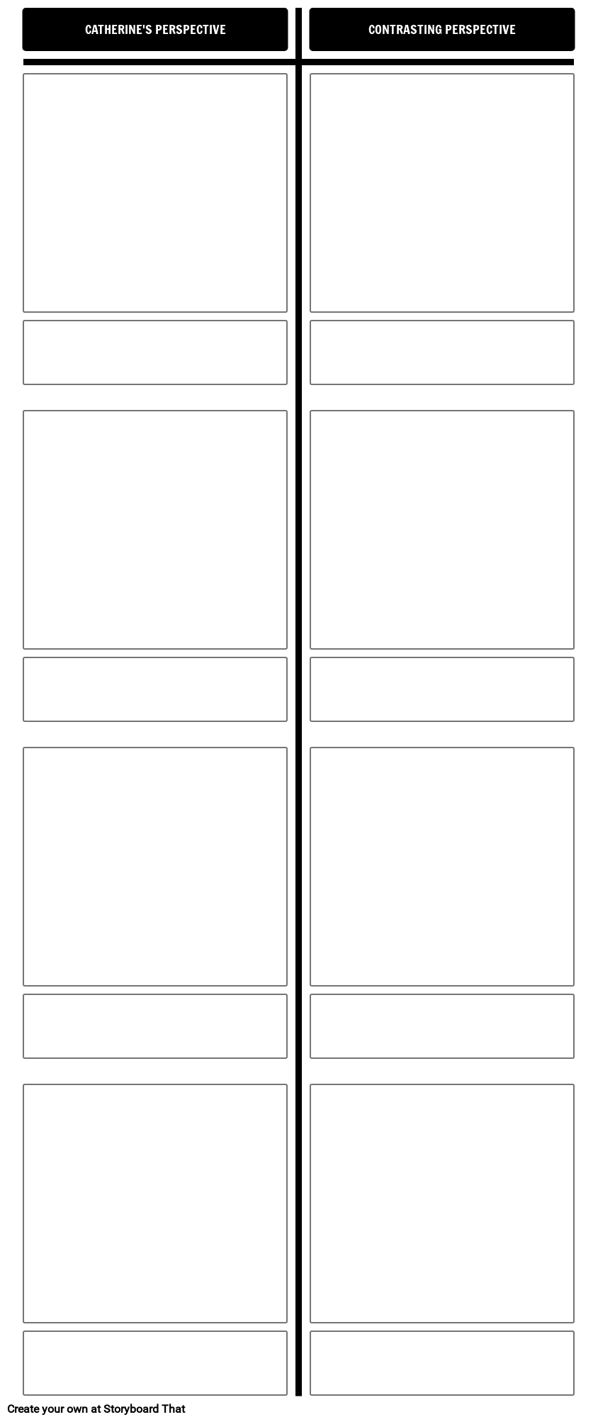 Catherine, Called Birdy Contrasting Perspectives Template