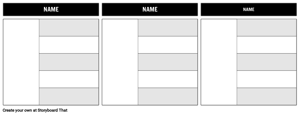 Character 5-Field Template Storyboard by storyboard-templates