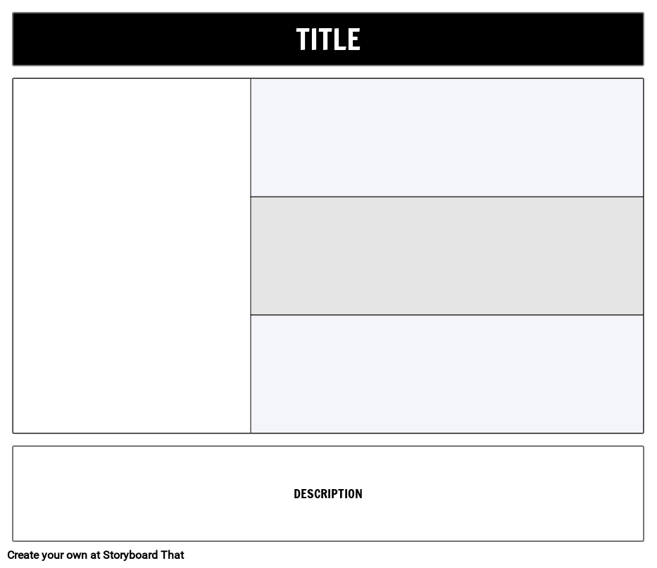 Character Spotlight 3 Fields Blank Storyboard by storyboard-templates
