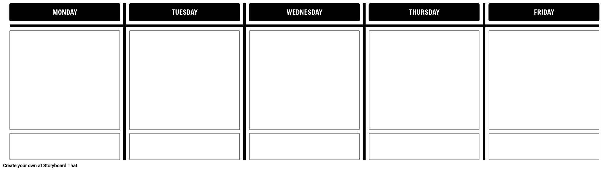 Days Of The Week T Chart Worksheet Template Storyboard