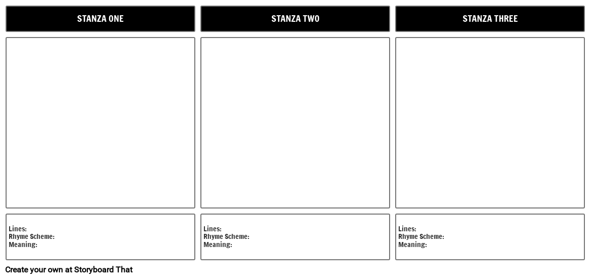 Poem Structure Storyboard By Storyboard templates