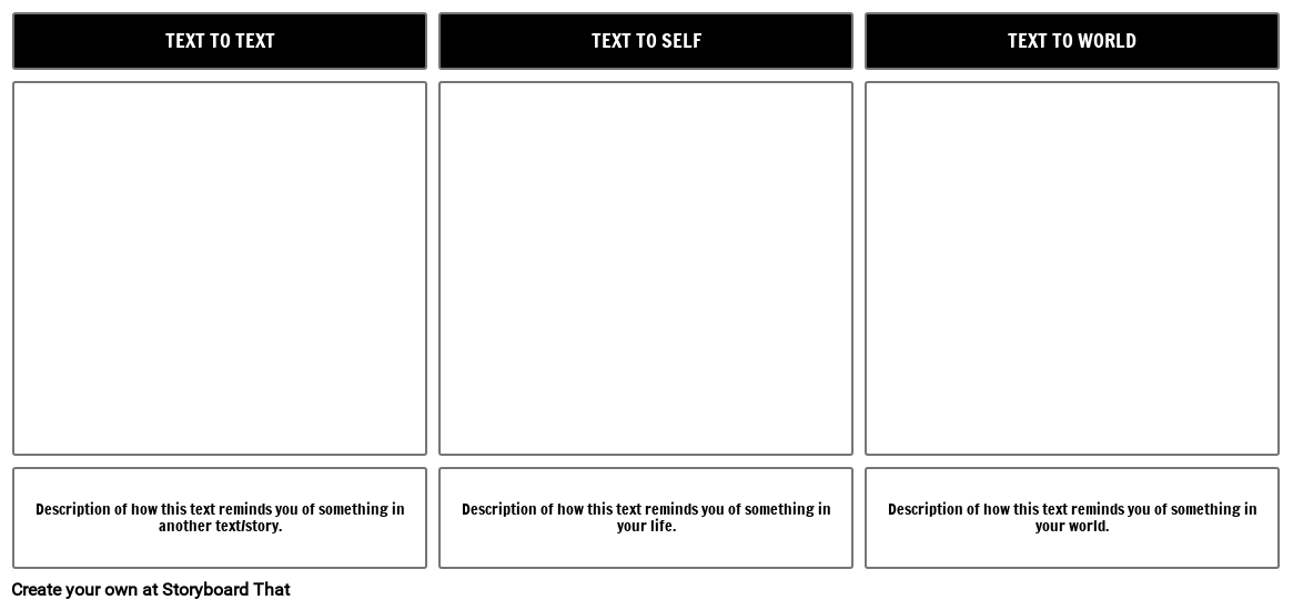 3 Text Connection Analysis Template in Landscape