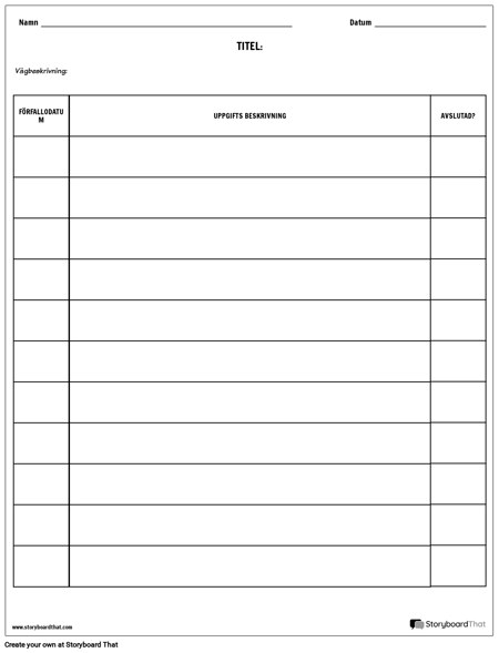 Blank Checklist Mall | Skapa Checklista Mallar