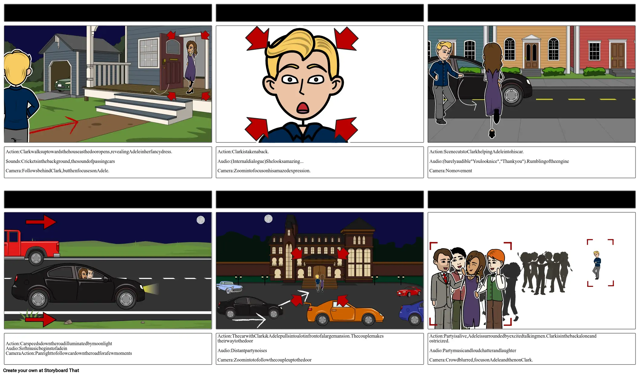 Cinematic Direction - storyboardelement, visuell storyboard